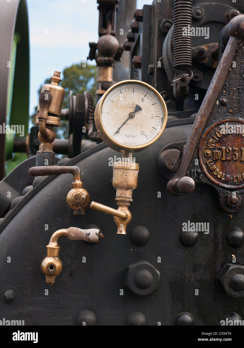 Detail of traction engine or portable engines at the log driving museum ...