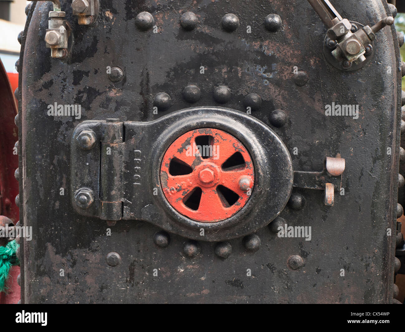 detail from traction engine or portable engines at the Fetsund log ...