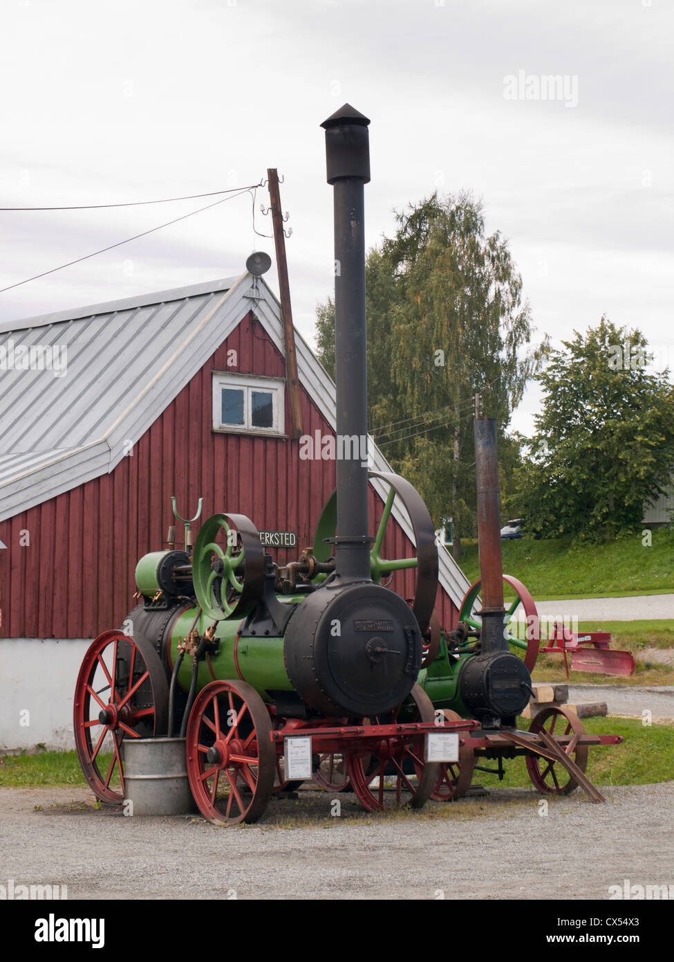 Two traction engine or portable engines at the Fetsund log driving ...