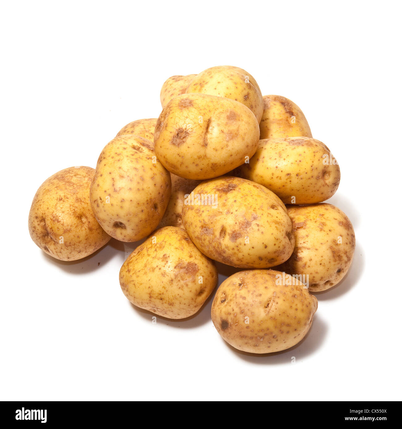 White Potatoes isolated on a white studio background Stock Photo - Alamy