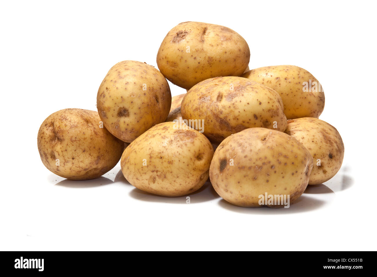White Potatoes isolated on a white studio background Stock Photo - Alamy