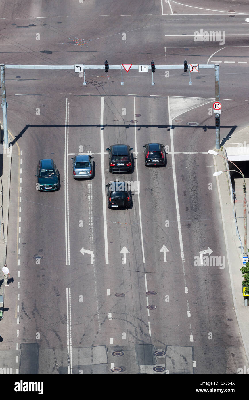 cross junction view from above Stock Photo - Alamy