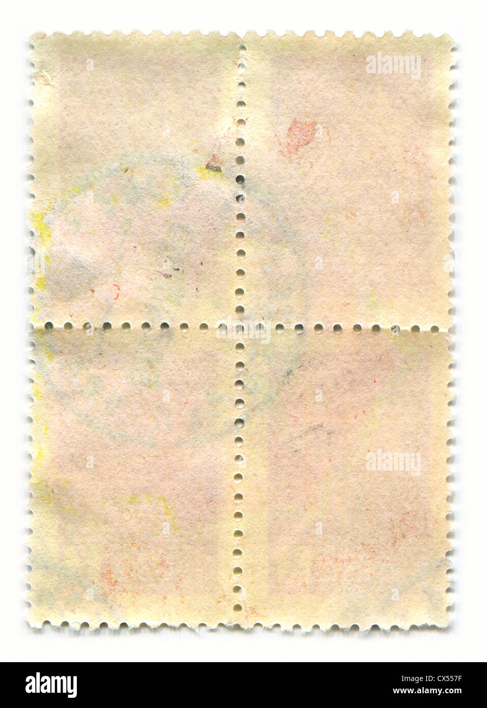 The reverse side of a postage stamp Stock Photo - Alamy