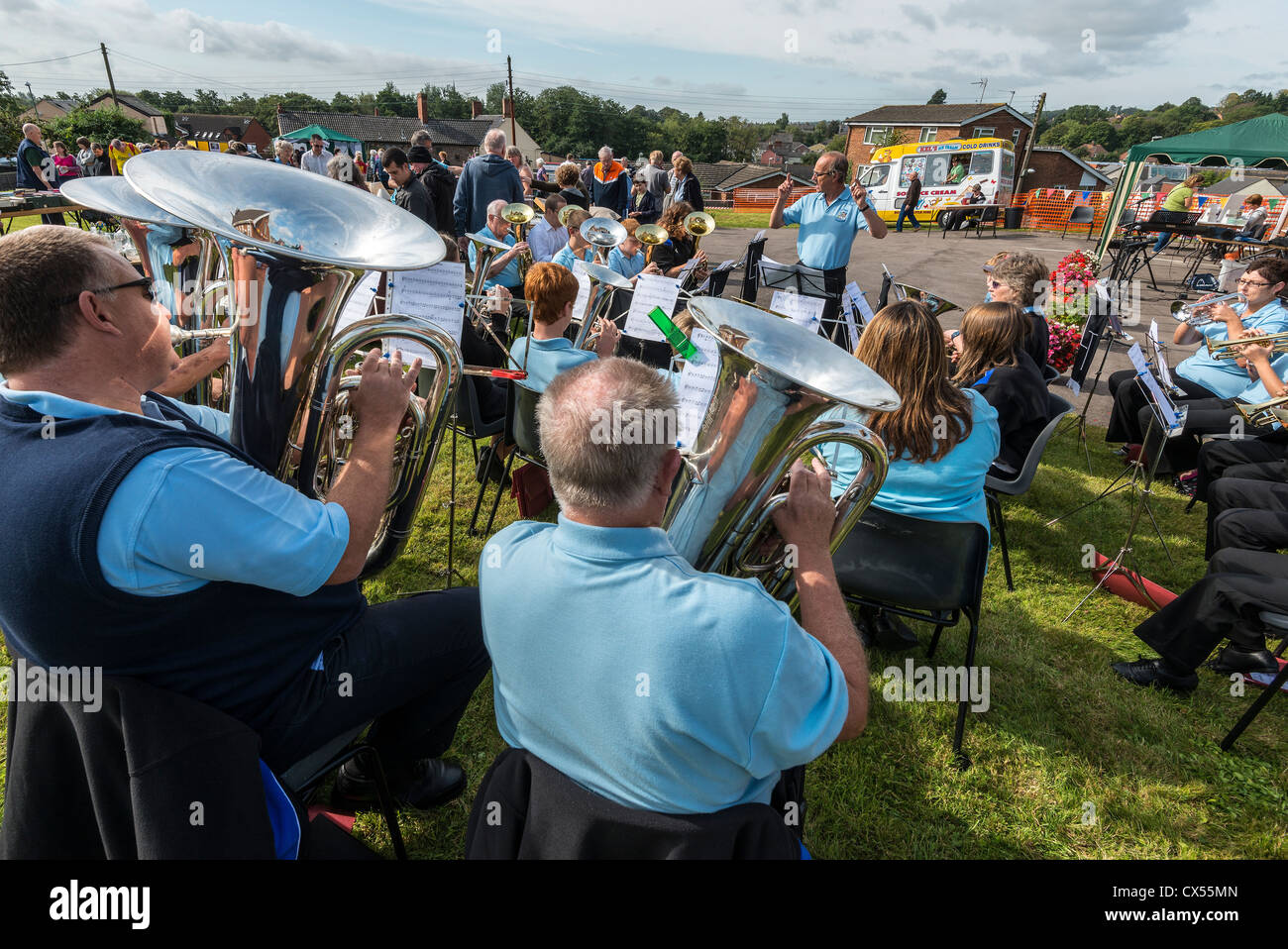 LYDNEY TRAINING BAND AT CHURCH FETE ENTERTAINING CROWD AT CHURCH FETE ...