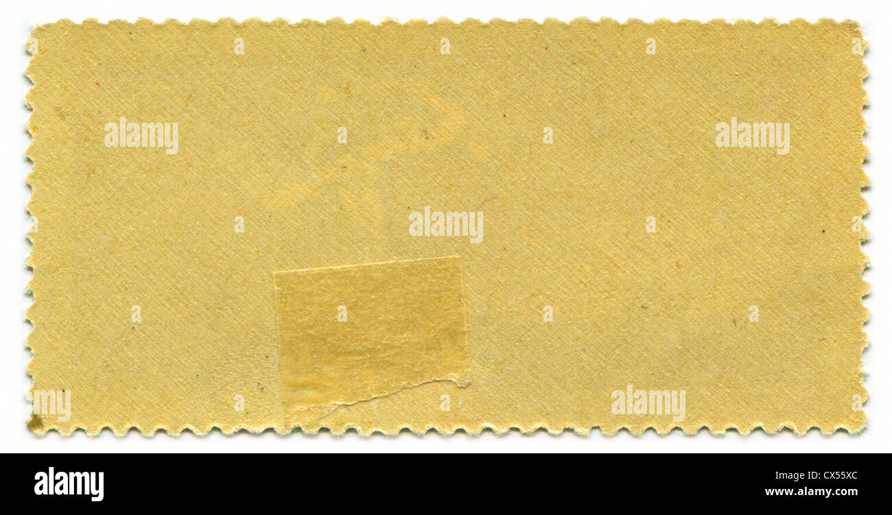 The reverse side of a postage stamp Stock Photo - Alamy