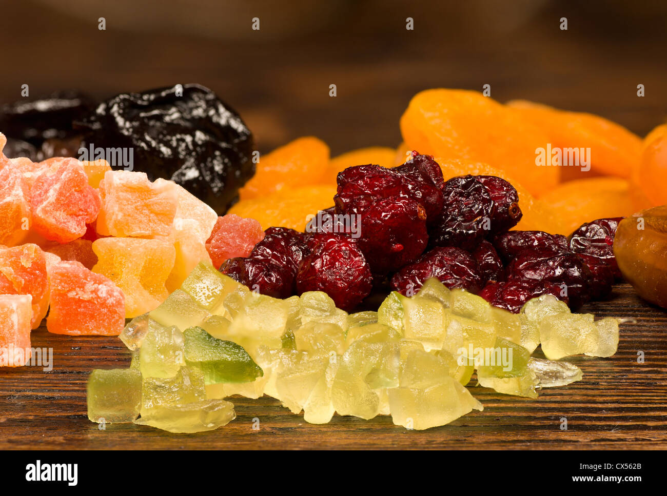 Assorted dried fruit, a classic Christmas baking mix Stock Photo - Alamy