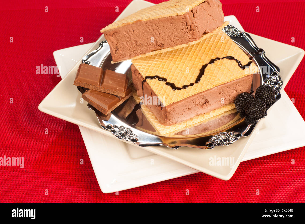 Crunchy ice cream sandwich, a tempting dssert Stock Photo - Alamy
