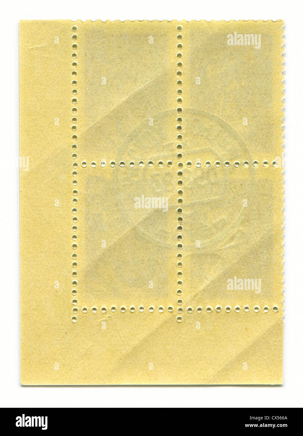The reverse side of a postage stamp Stock Photo - Alamy