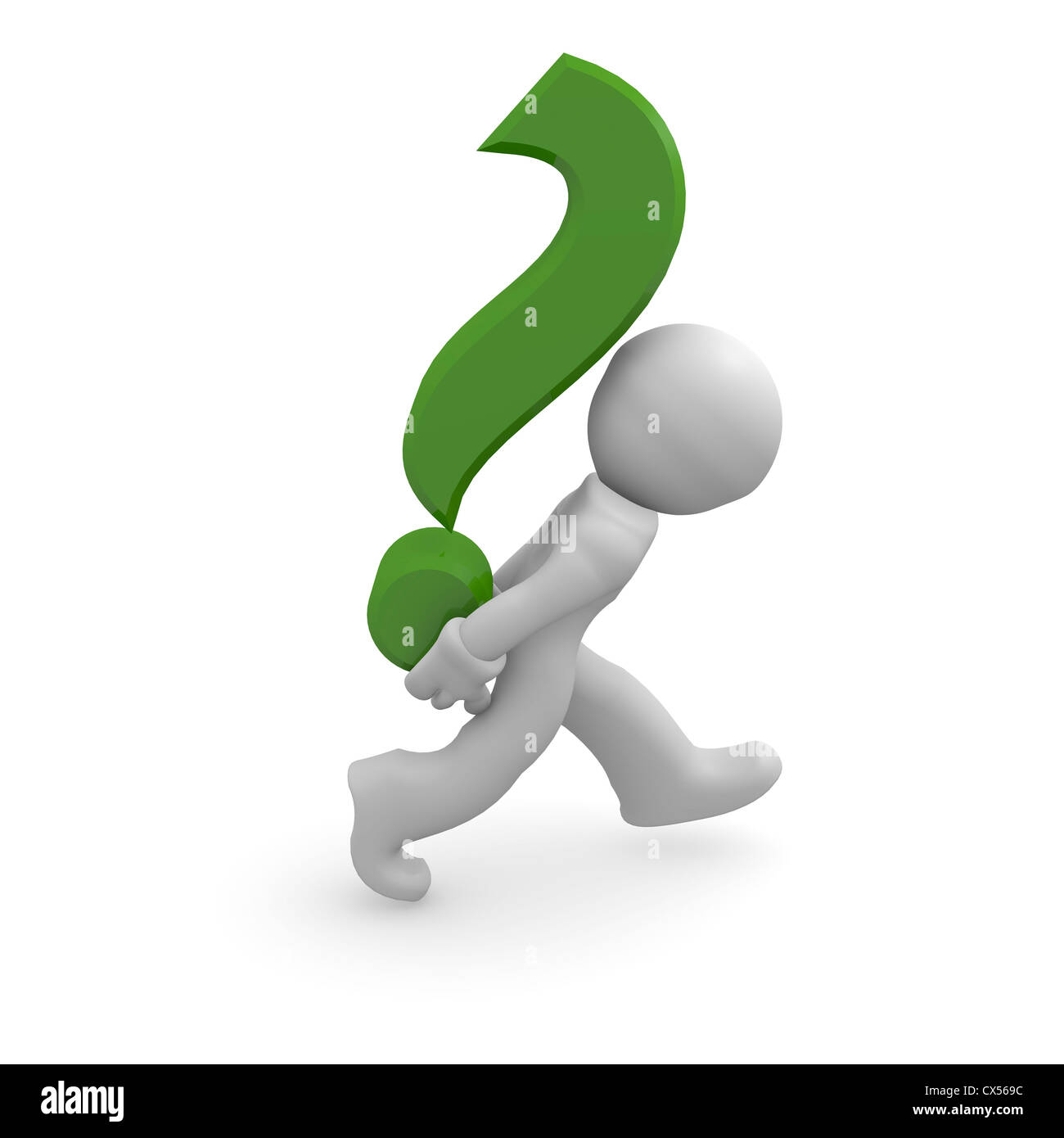 3d man with a question mark Stock Photo - Alamy