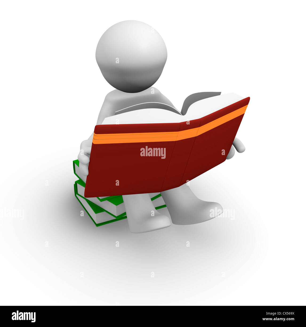 3d man reading a book Stock Photo - Alamy
