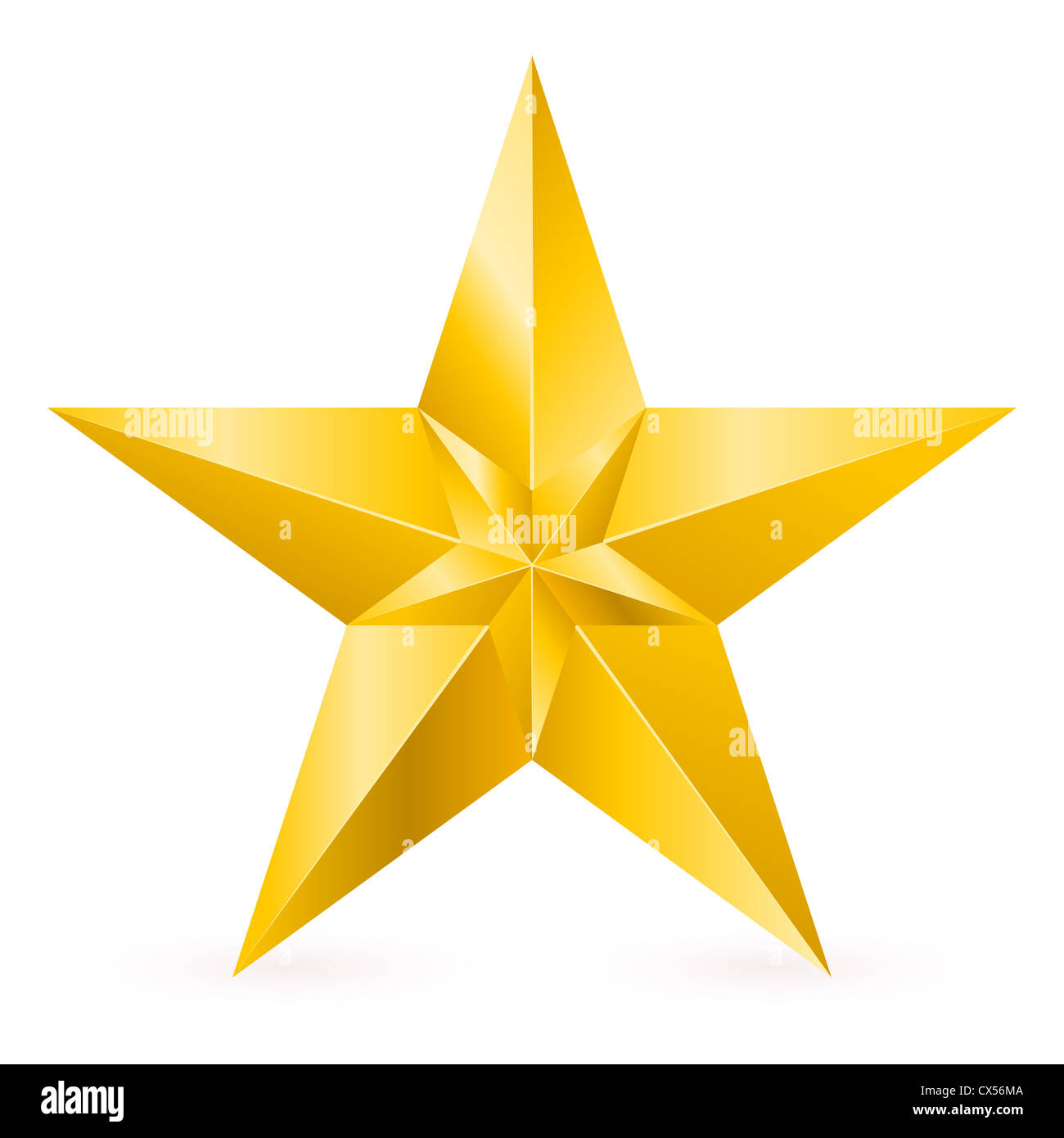Shiny Gold Star. Form of the ninth. Illustration for design on white ...