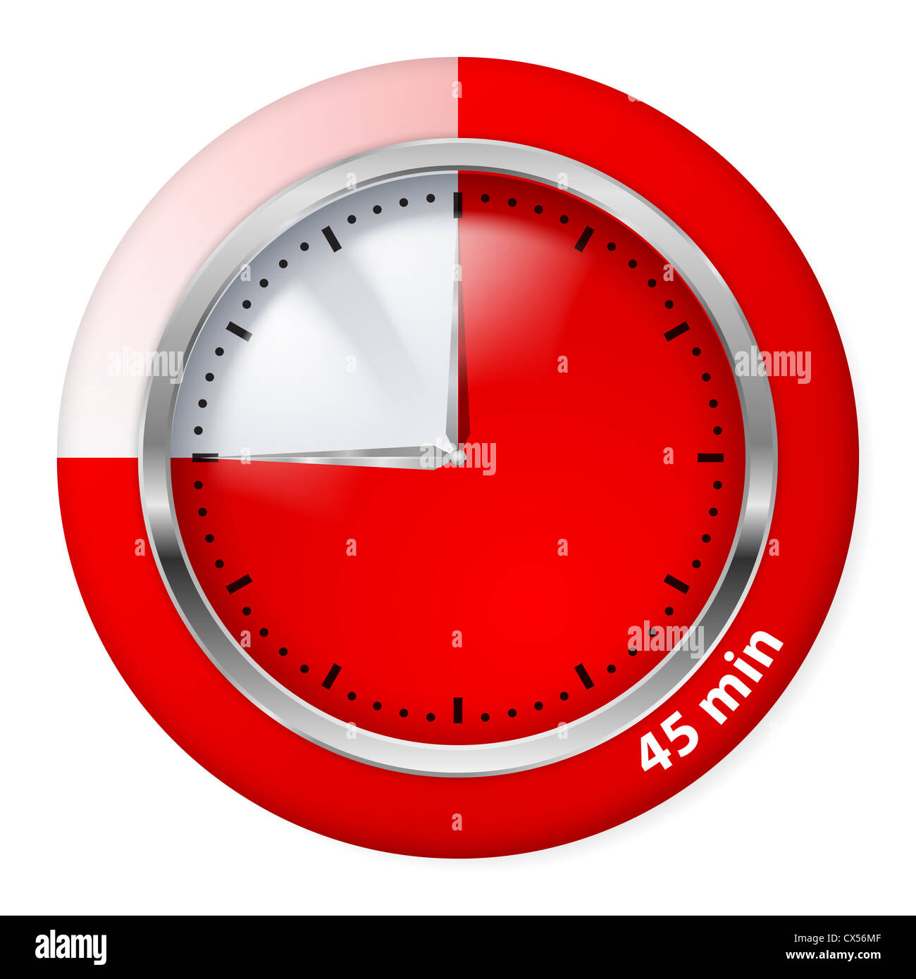 Red timer icon forty five minutes hi-res stock photography and images ...