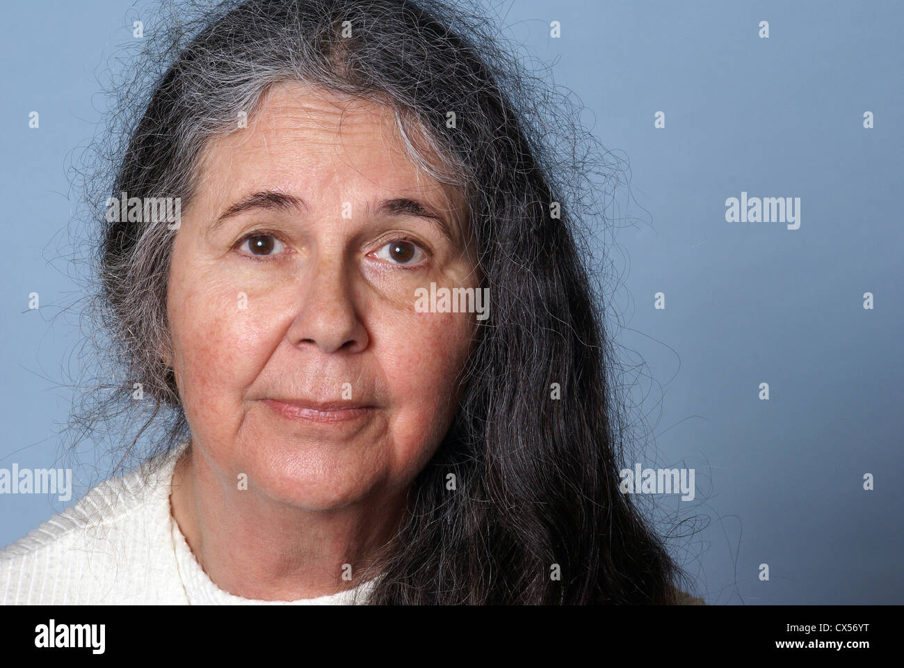 Face of an older plain woman Stock Photo - Alamy