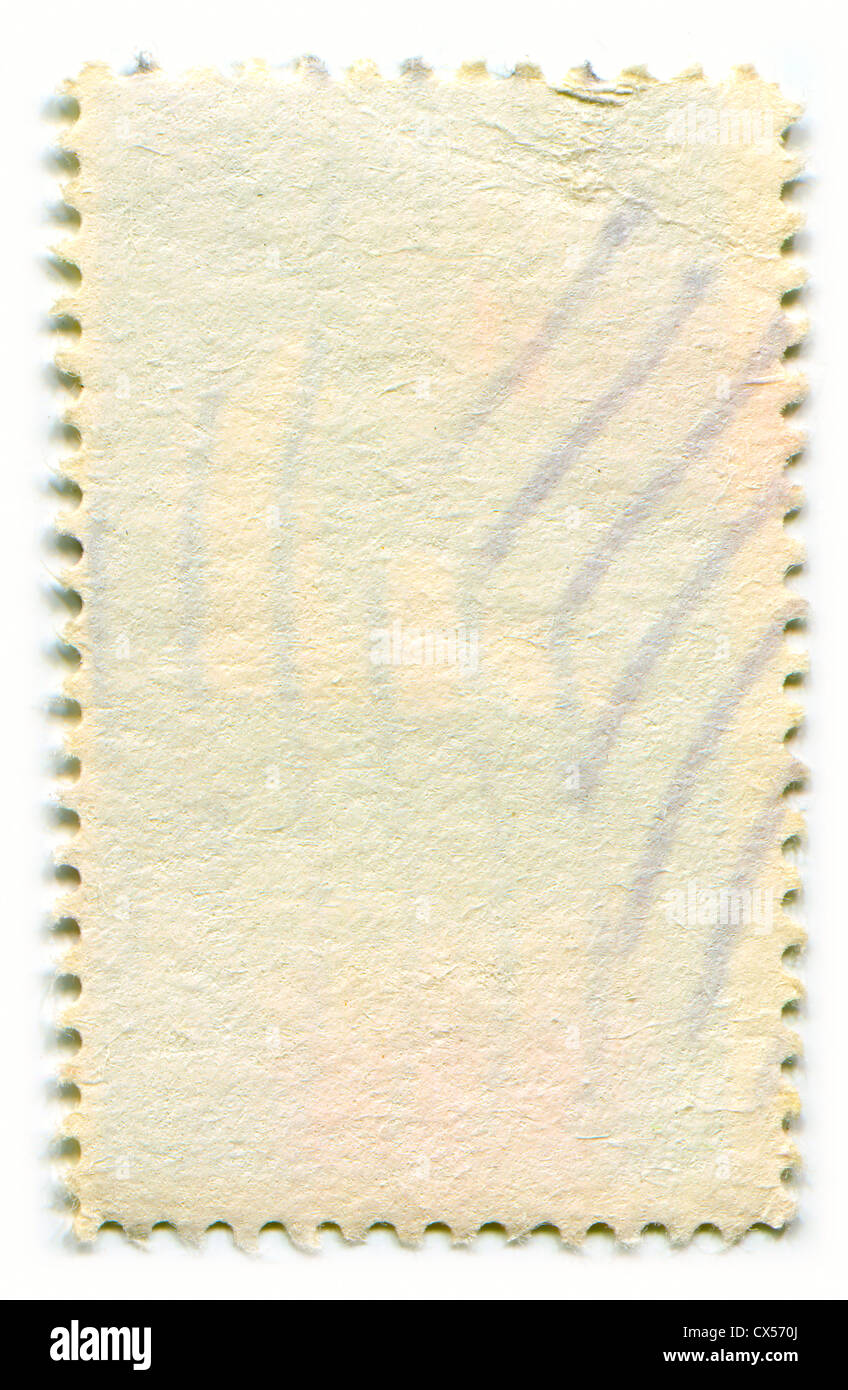 The reverse side of a postage stamp Stock Photo - Alamy