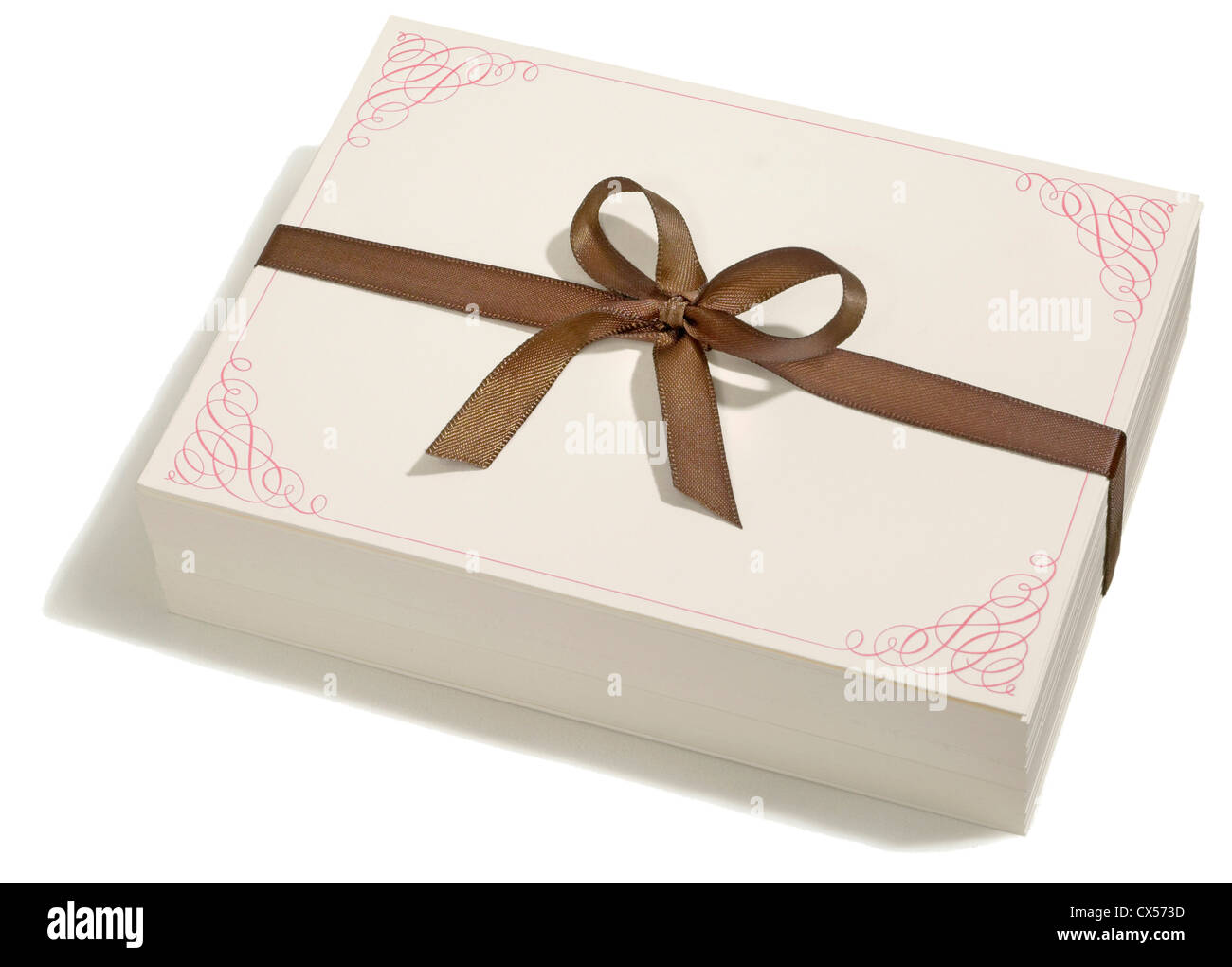 stack of amy egelja stationary photographed on a white background Stock ...