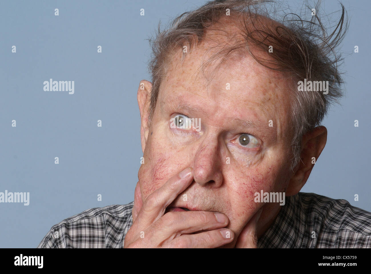 Elderly confused old man looking lost Stock Photo - Alamy