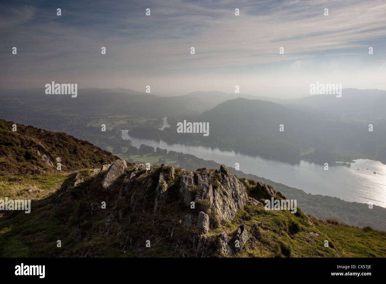 The River Leven leading out from the bottom of Windermere, as seen from ...