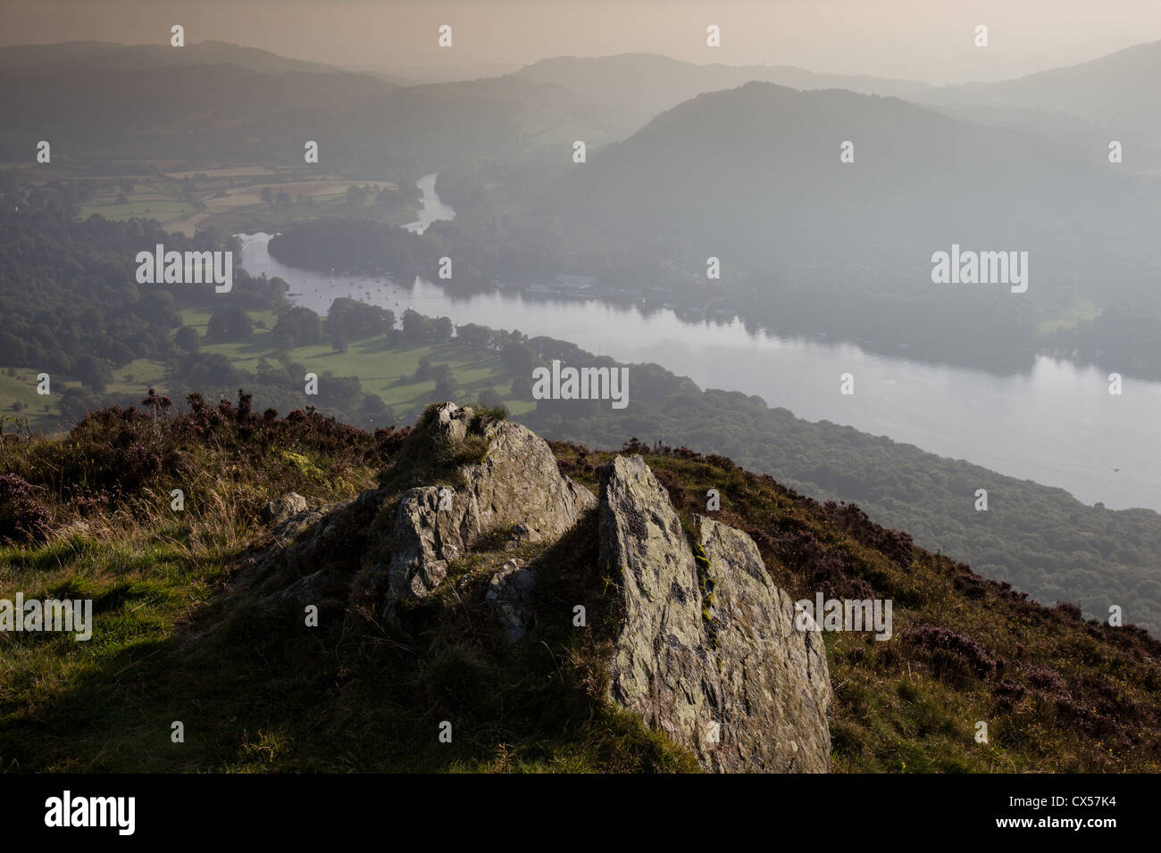 The River Leven leading out from the bottom of Windermere, as seen from ...