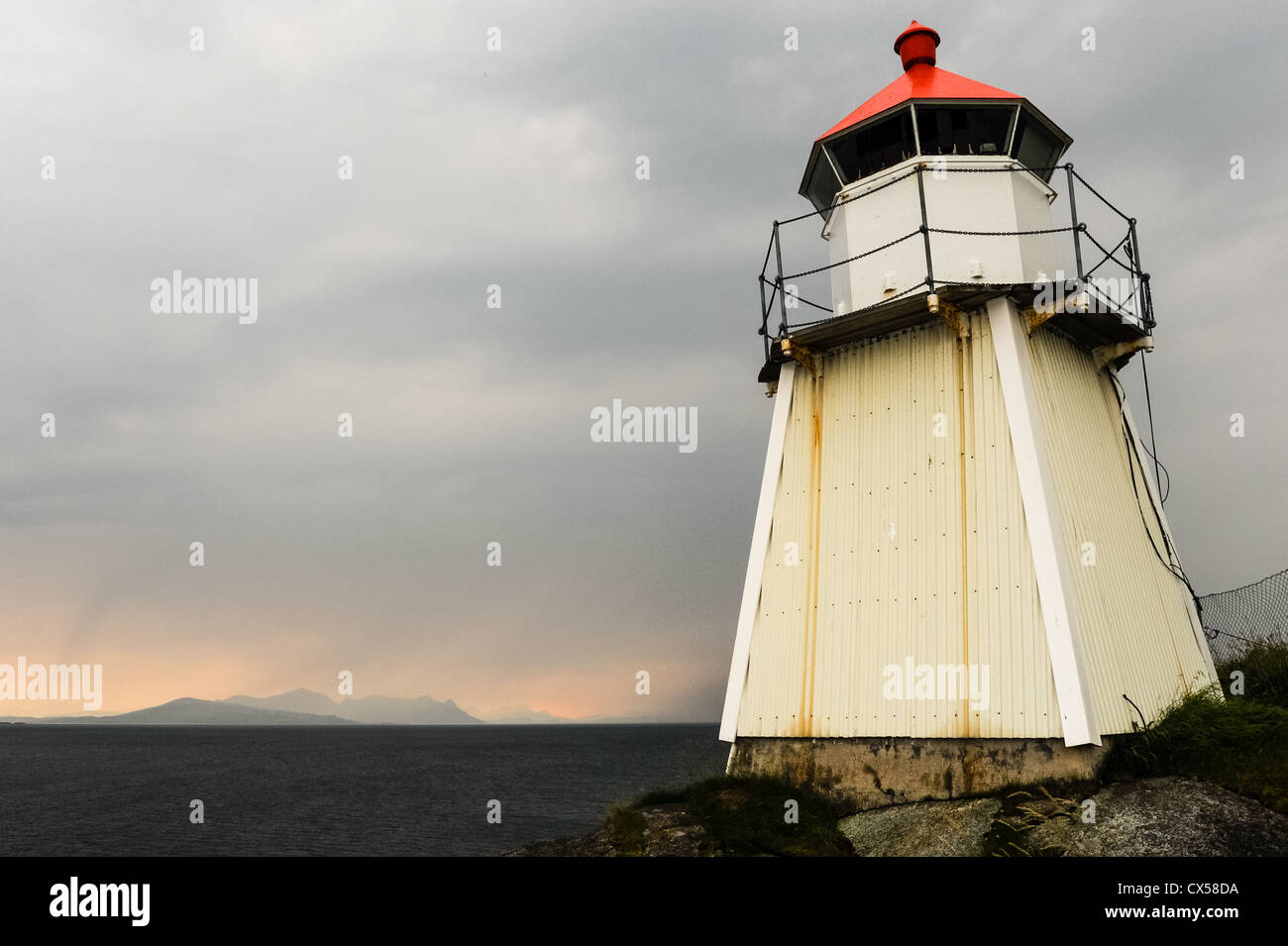 Norway, Ofoten. Lødingen. A small lighthouse Stock Photo - Alamy