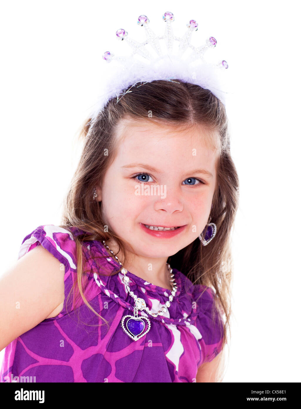 Close up portrait of pretty little girl dressed up Stock Photo - Alamy
