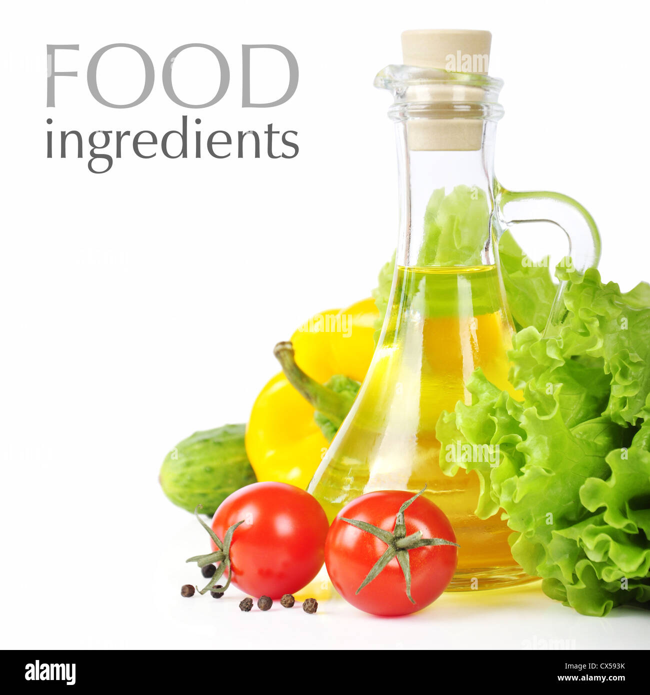 set of ingredients and spice for food cooking isolated on white ...