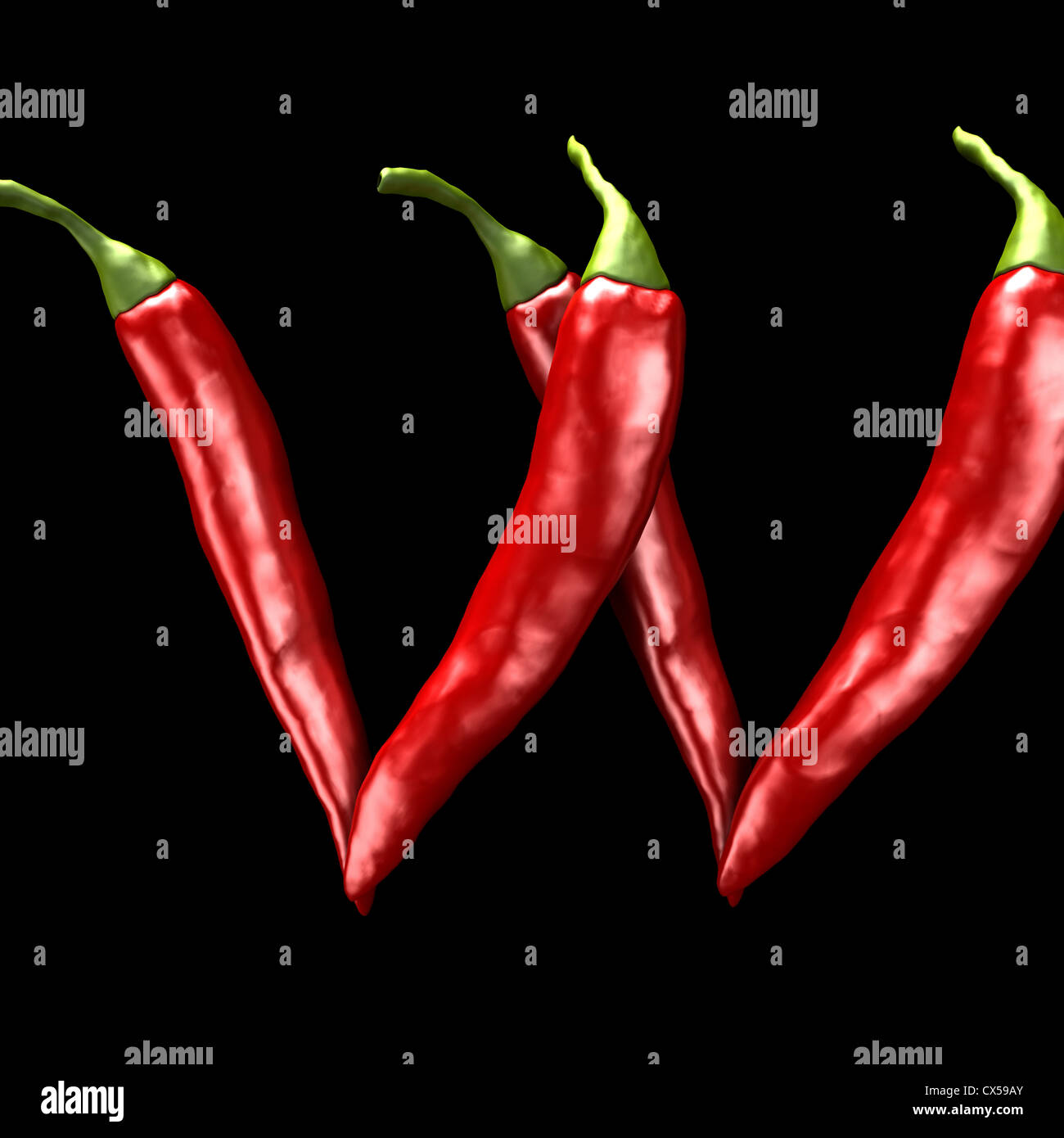 Chili abc - W Stock Photo - Alamy