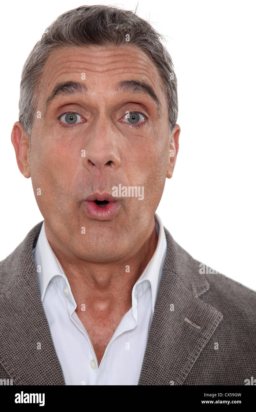 Portrait of a surprised man Stock Photo - Alamy