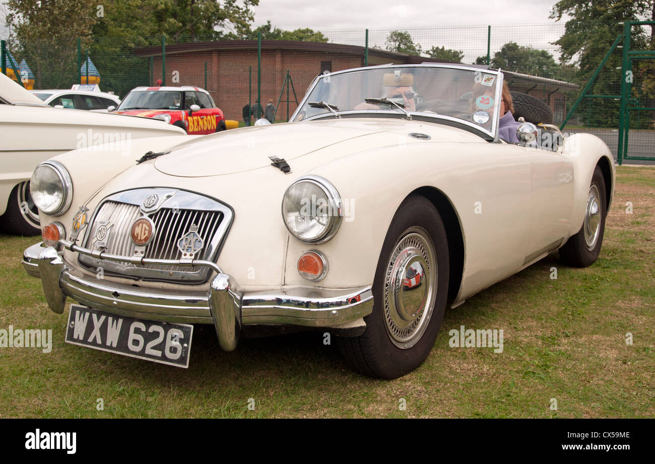 White MG Sports Car Stock Photo - Alamy