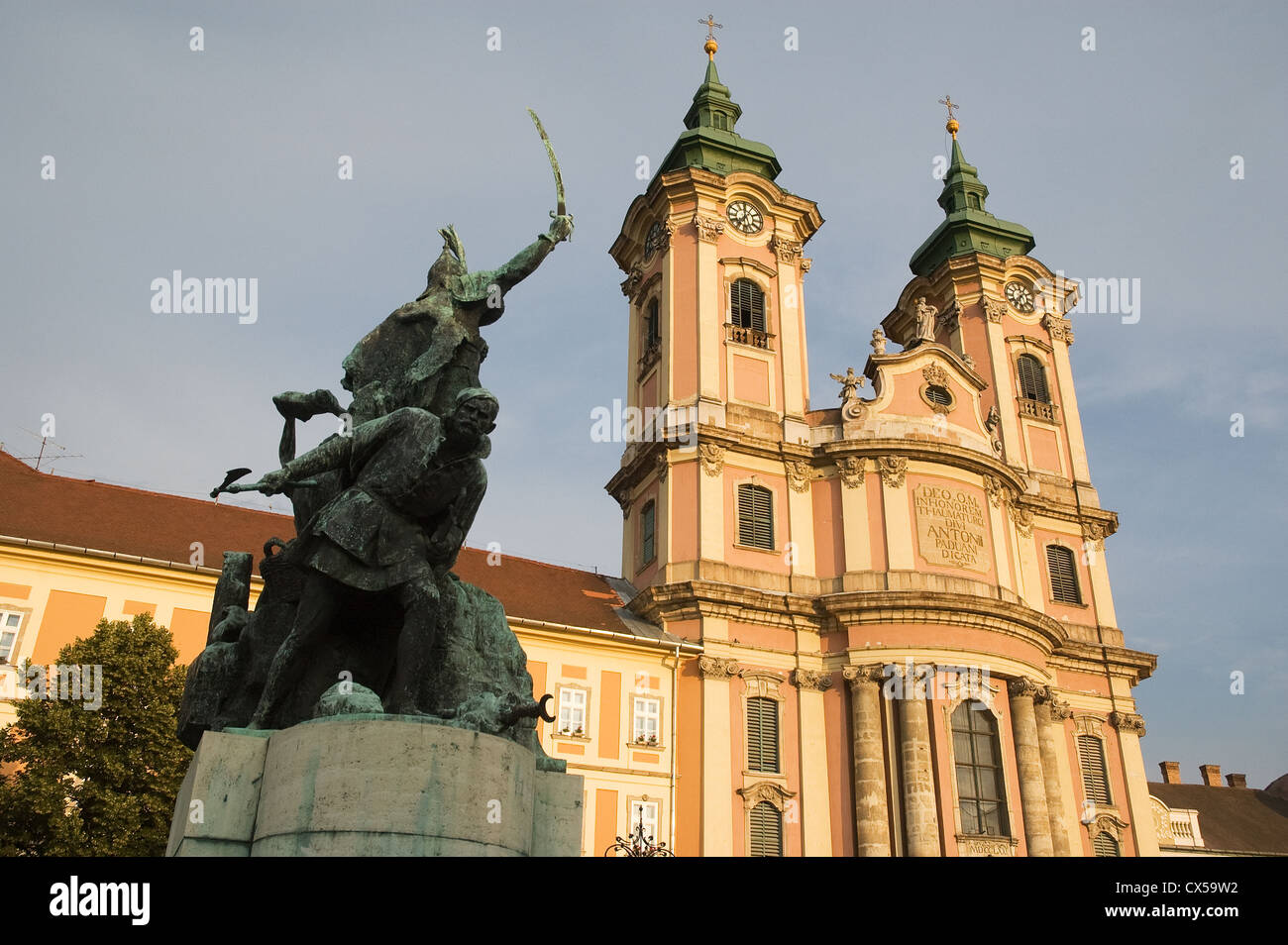 Elk190-2974 Hungary, Eger, Minorite Church, 1771 with sculpture of ...