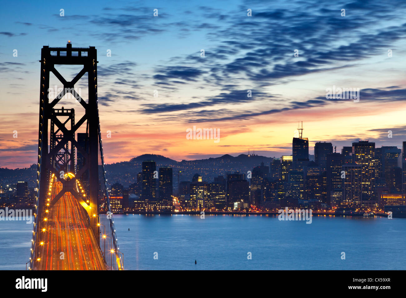 The Bay Bridge from Treasure Island in San Francisco, California, USA ...