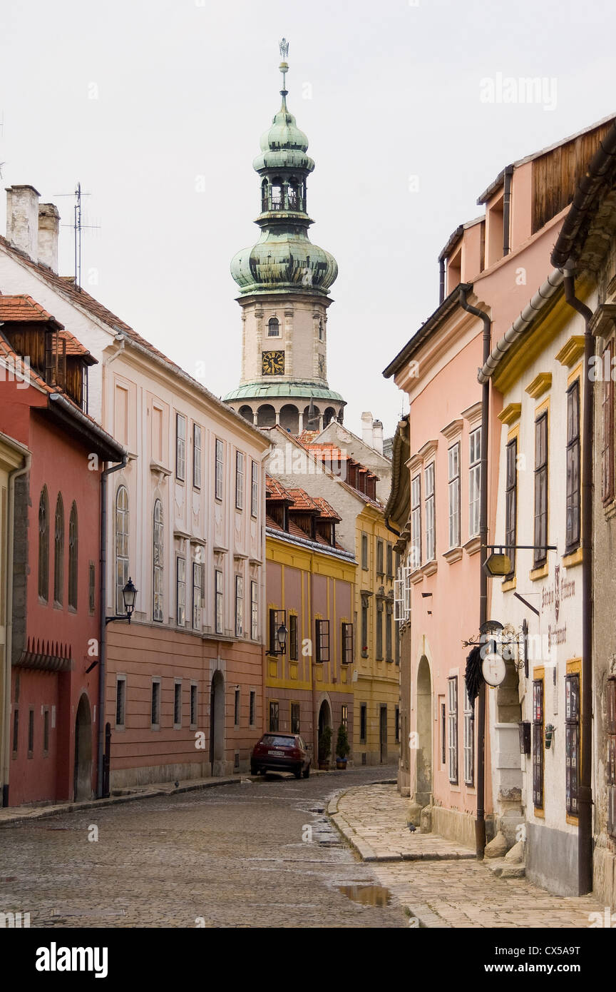 Elk190-2648v Hungary, Sopron, street scene with Fire Tower, 12th c and ...
