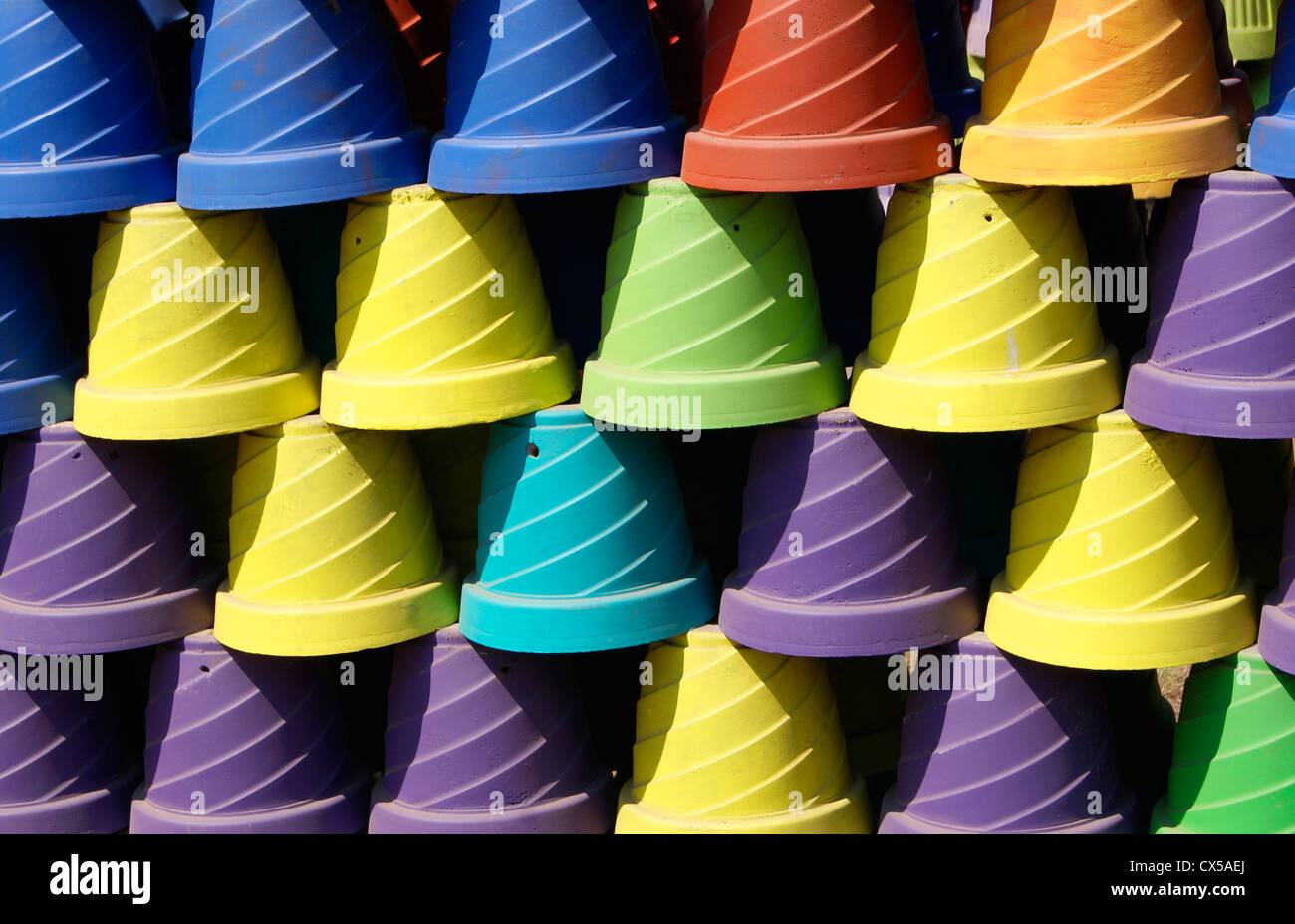 Different color clay pots for sales view from Kerala in India Stock ...