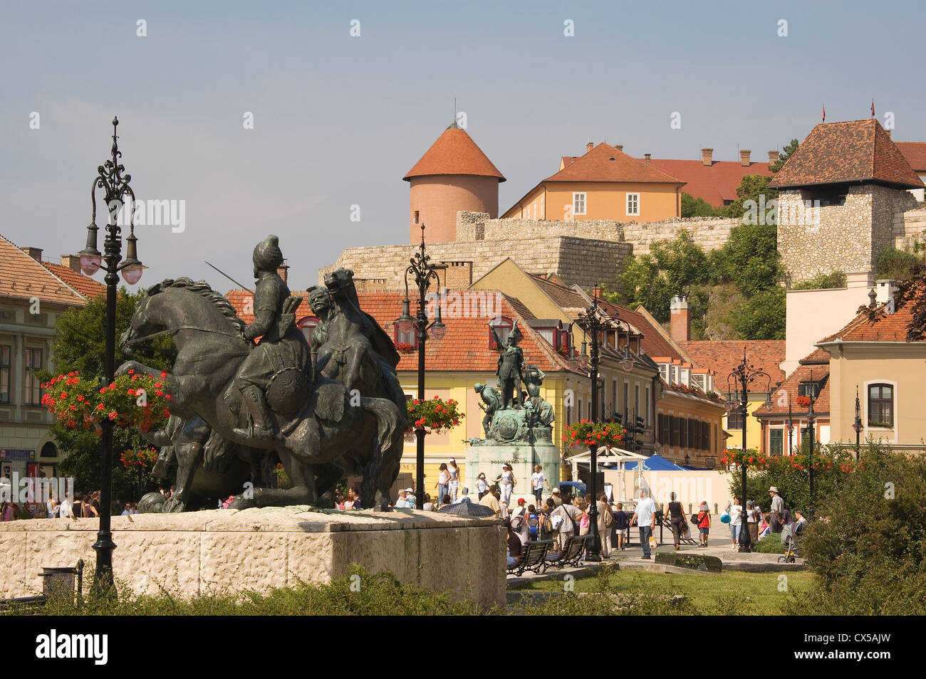 Elk190-2909 Hungary, Eger, Eger Castle, 12th c from below Stock Photo ...