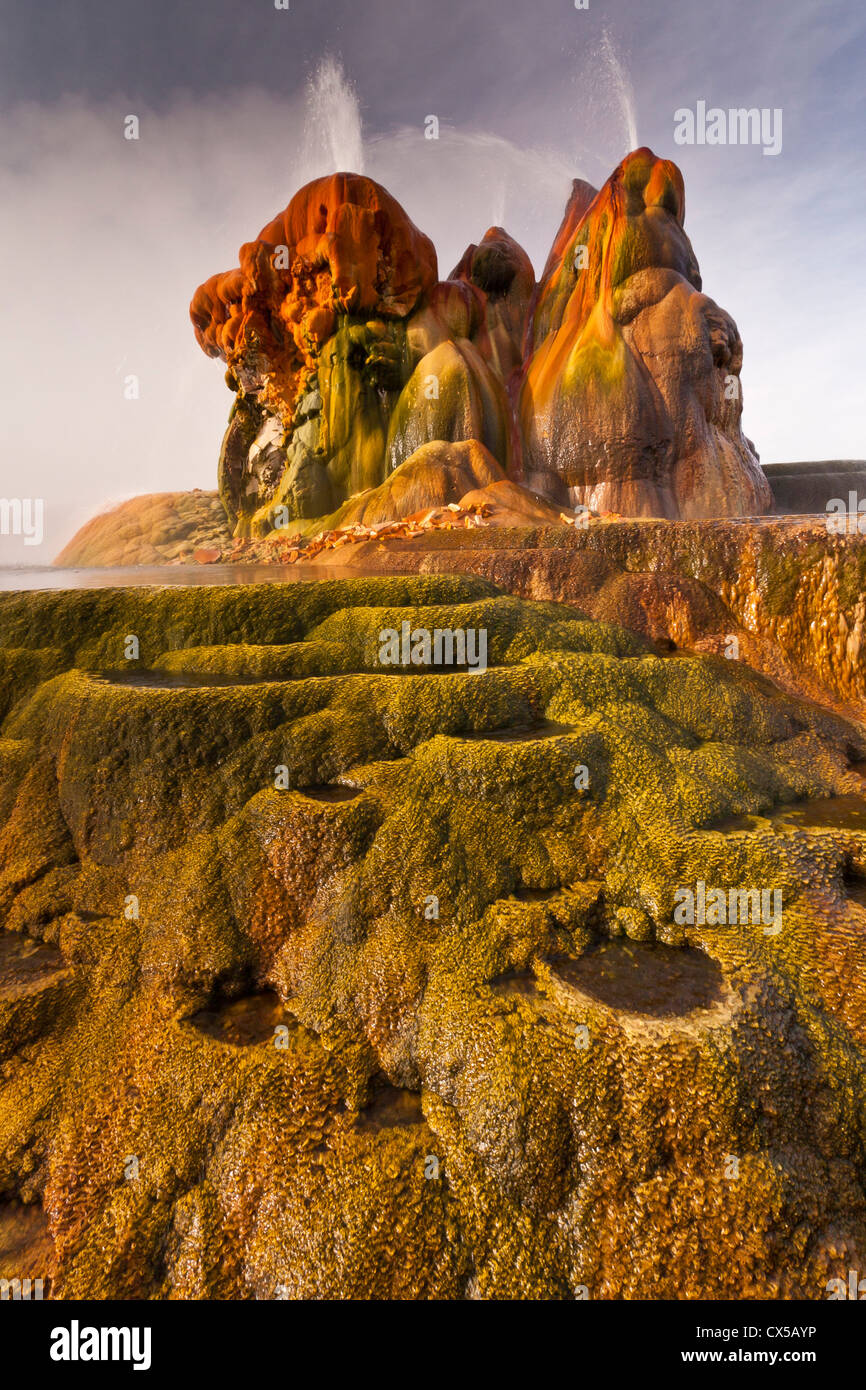 USA, Nevada, Black Rock Desert. View of the Fly Geyser. Credit as ...