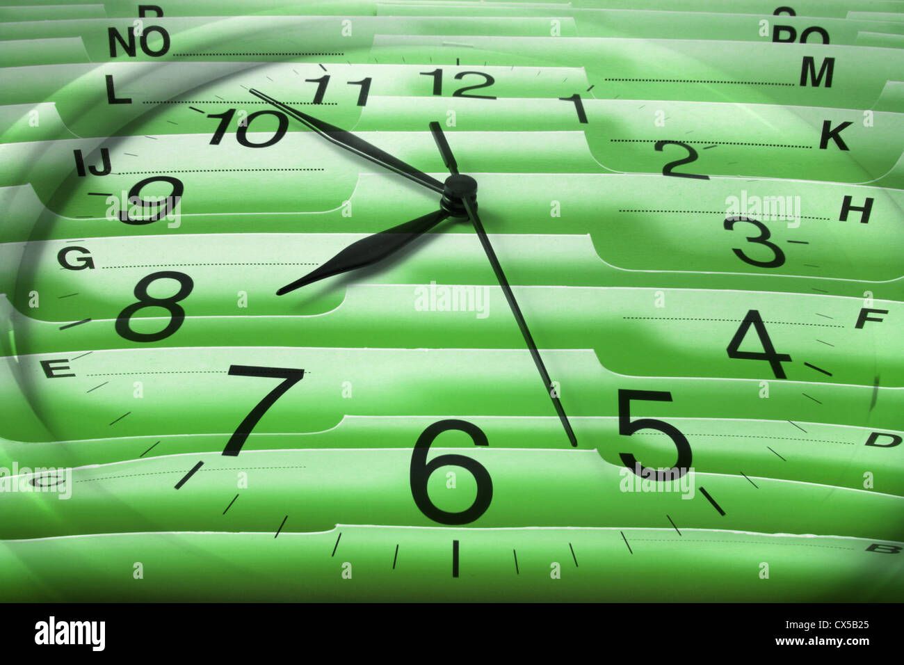 Document Wallet and Clock Stock Photo - Alamy