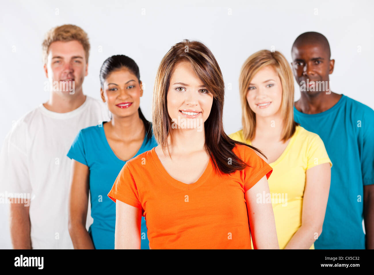 group of multicultural people on white background Stock Photo - Alamy