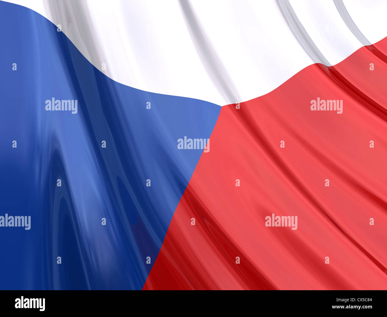 Glossy flag of Czech Republic Stock Photo - Alamy