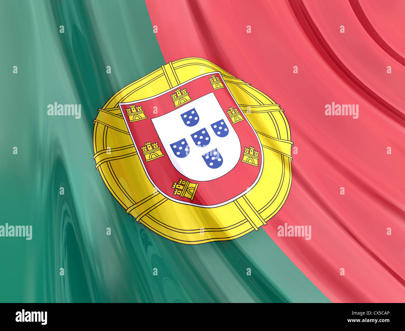 Glossy flag of Portugal Stock Photo - Alamy