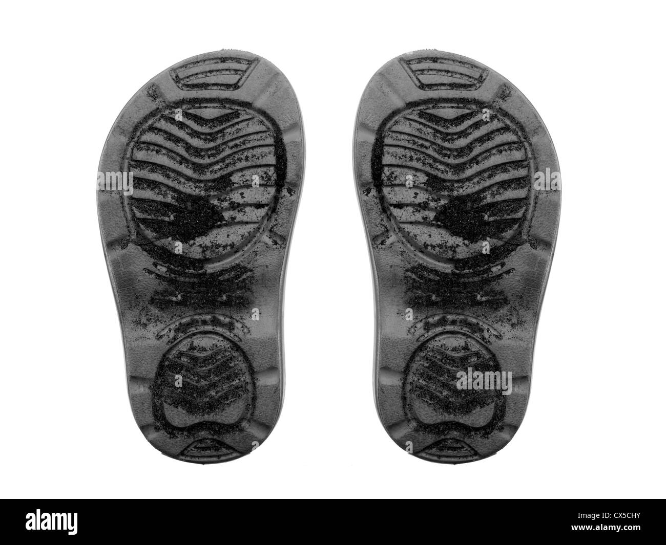 A boot print isolated against a white background Stock Photo - Alamy