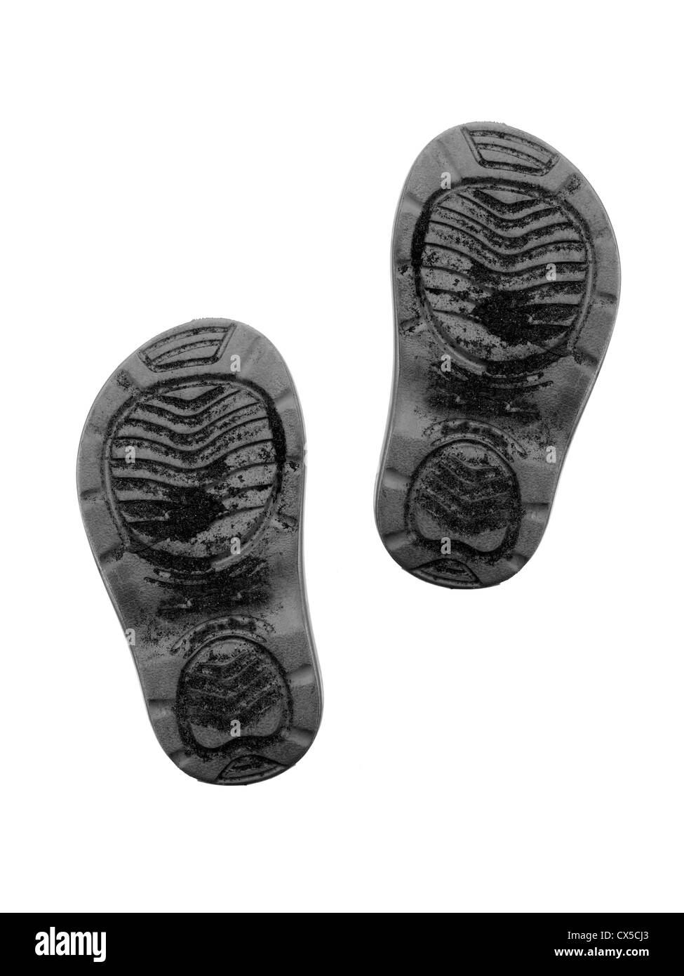 A boot print isolated against a white background Stock Photo - Alamy