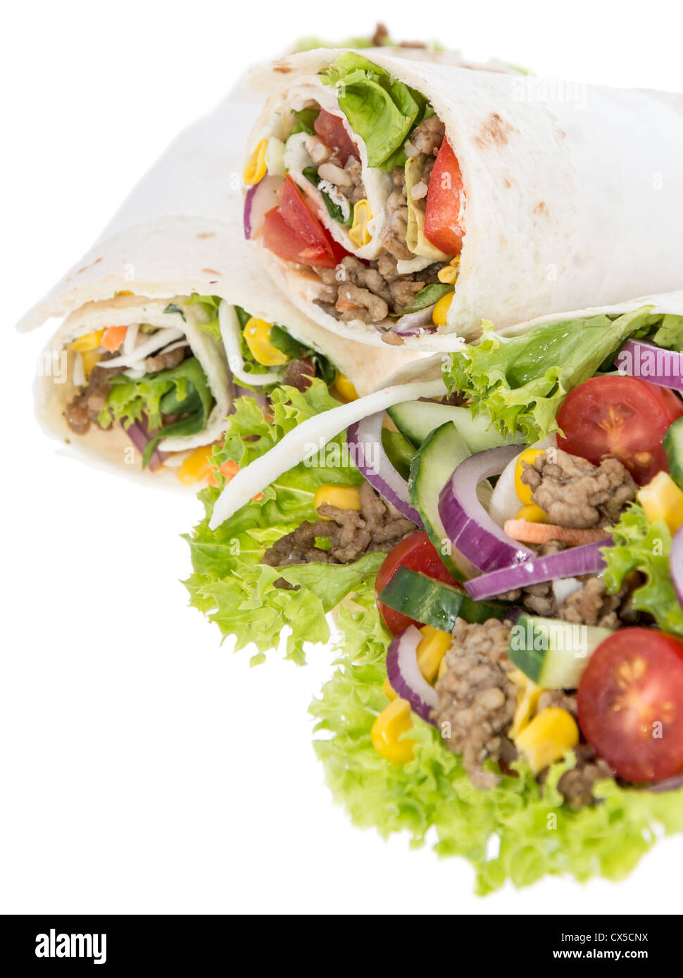 Heap of Wraps on white background Stock Photo - Alamy