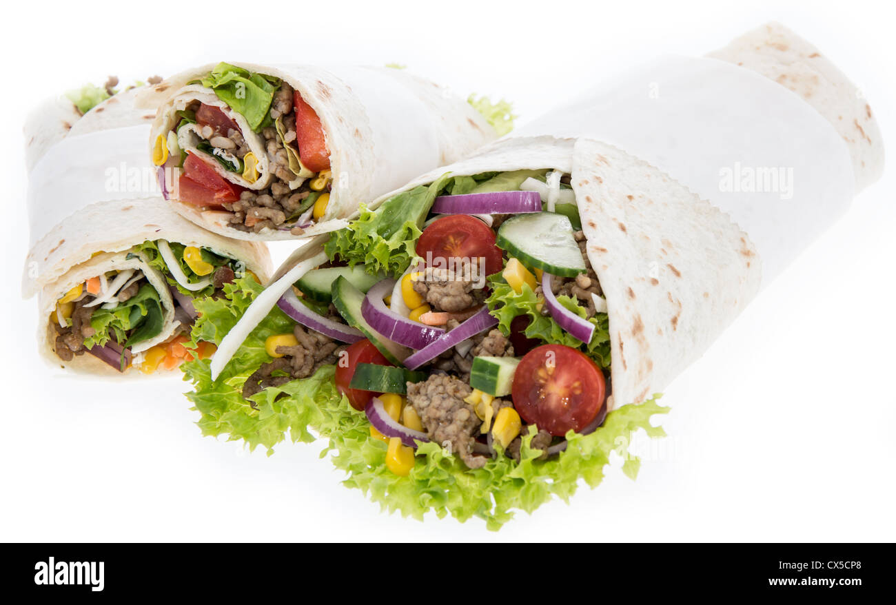 Heap of Wraps on white background Stock Photo - Alamy