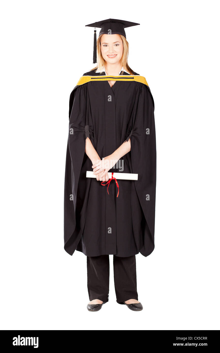 Graduation black and red cap and gown Cut Out Stock Images & Pictures ...