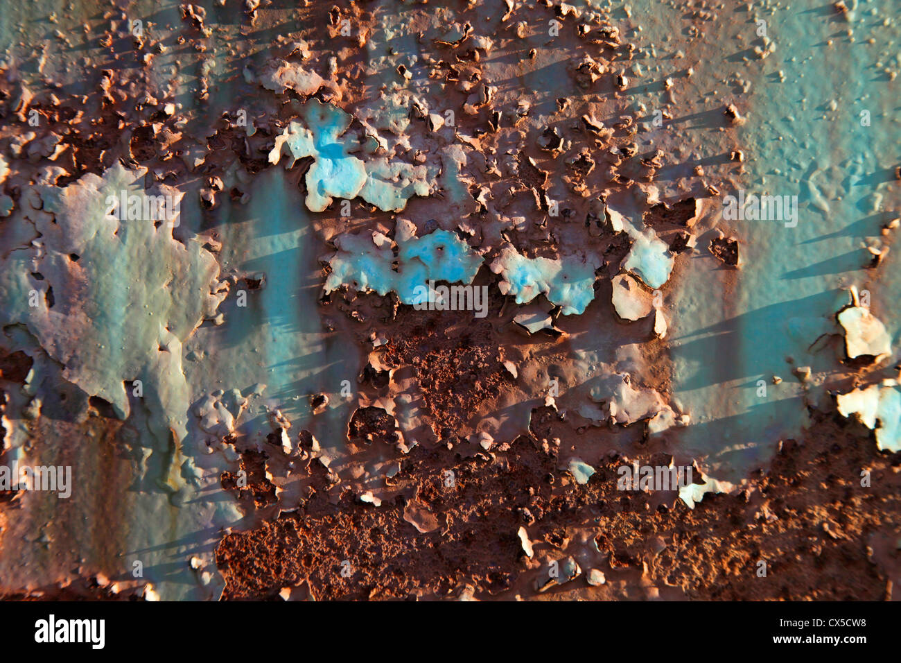 Rusted metal wall with green paint Stock Photo - Alamy