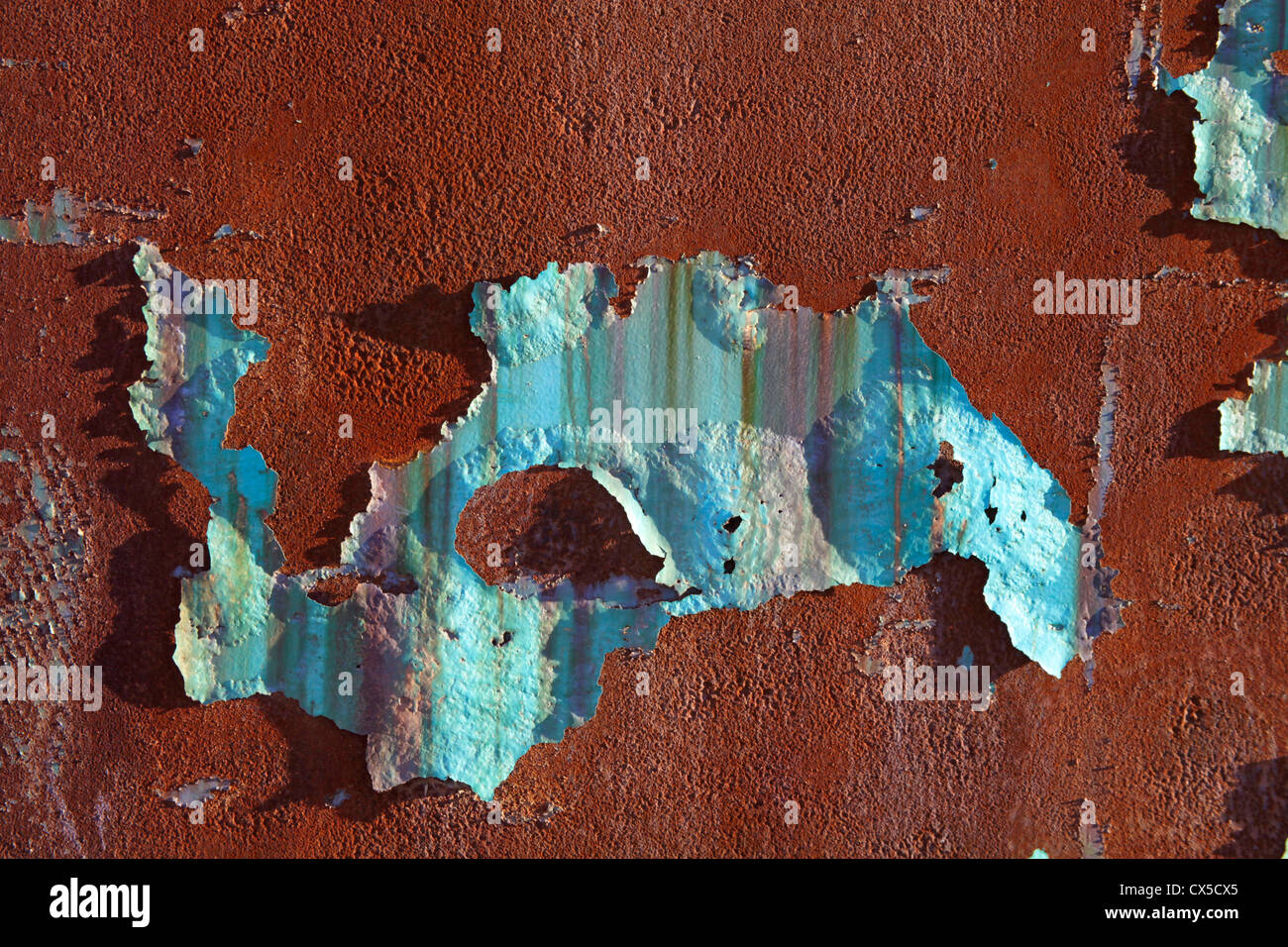Rusted metal wall with green paint Stock Photo - Alamy
