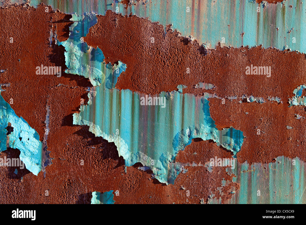 Rusted metal wall with green paint Stock Photo - Alamy