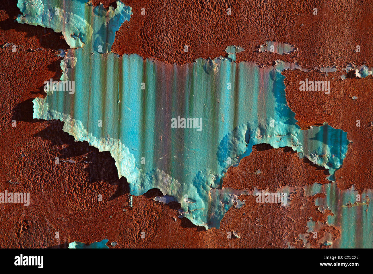 Rusted metal wall with green paint Stock Photo - Alamy