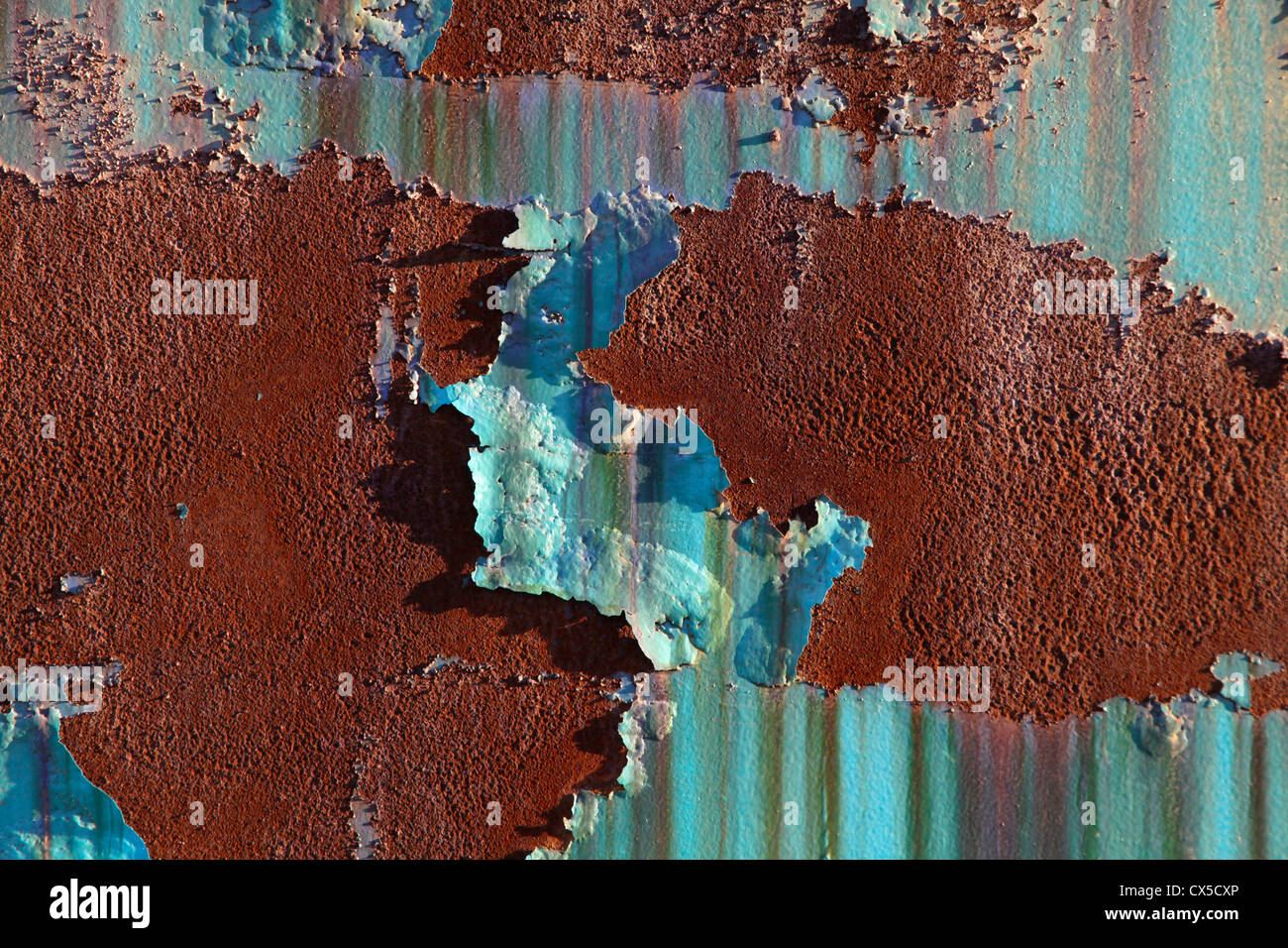 Rusted metal wall with green paint Stock Photo - Alamy