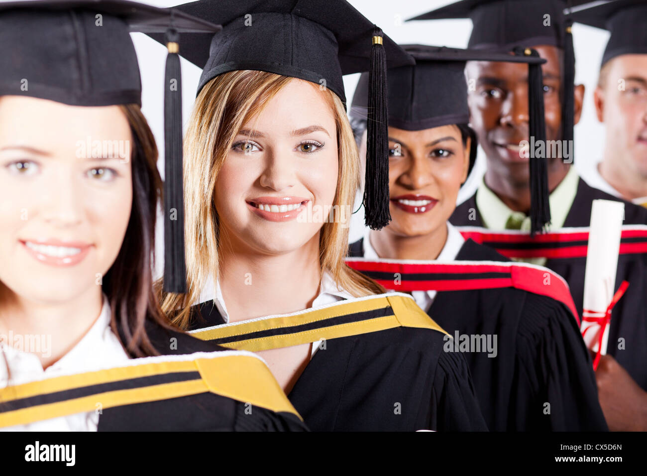 group of international graduates closeup portrait Stock Photo - Alamy