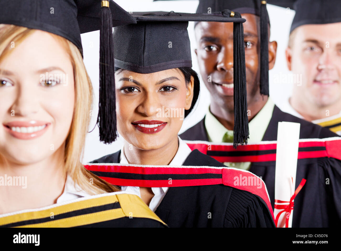 group of multiracial college graduates closeup portrait Stock Photo - Alamy